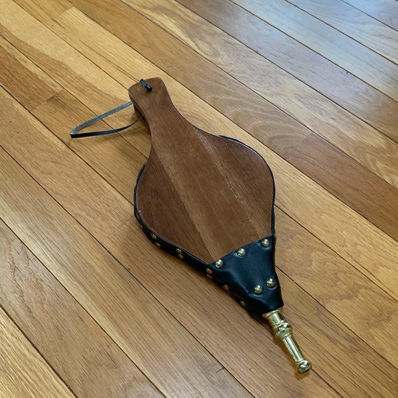 Accents | Wood Fireplace Bellows 15 X 6 Faux Leather Firepit Air Blower ...